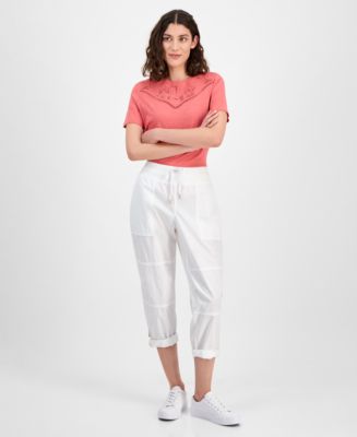 Nautica Jeans Women's Cotton Roll-Tab Utility Pants - Macy's