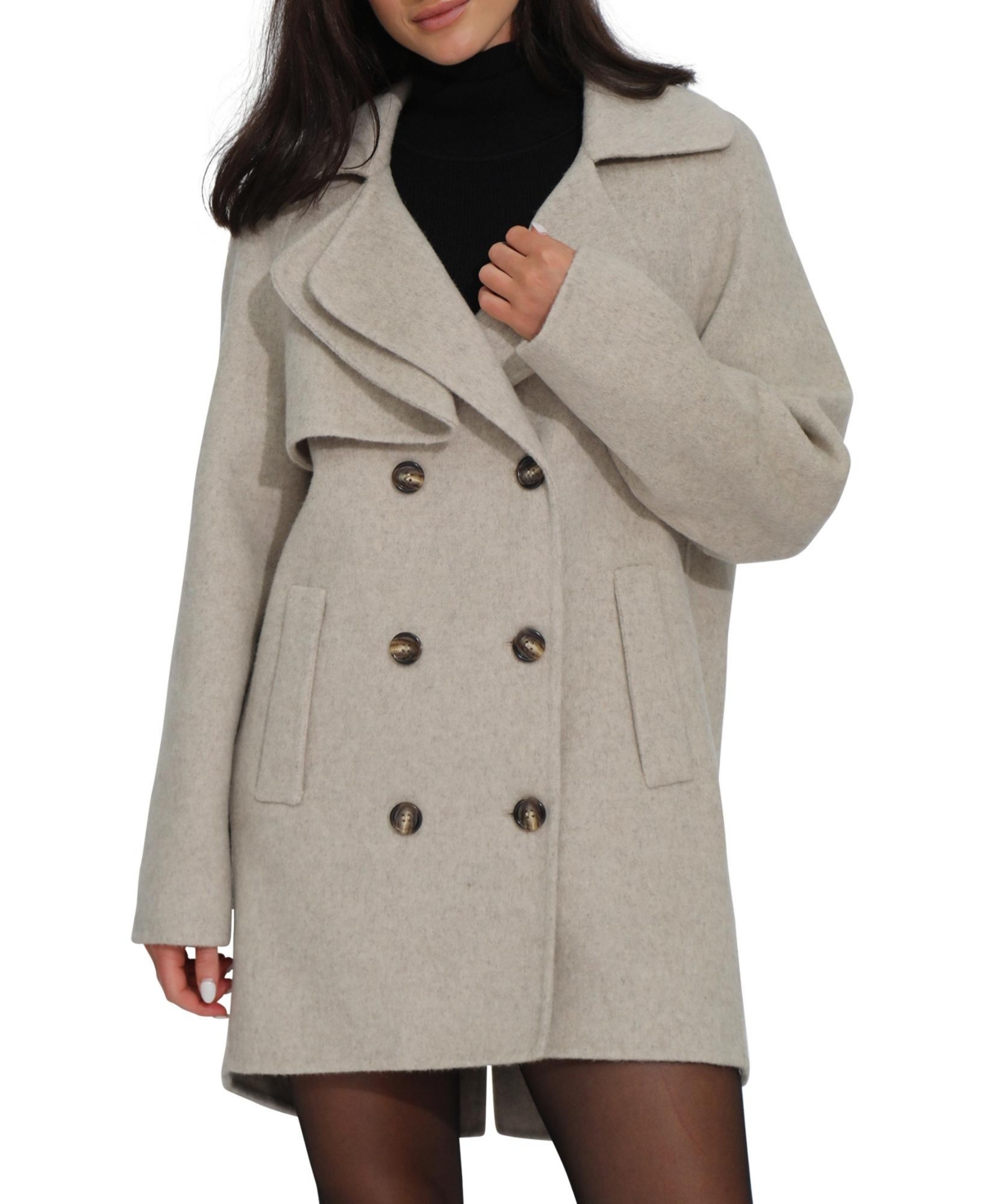 Click here for Belle & Bloom Womens Wanna Be Loved Wool Blend Pea... prices