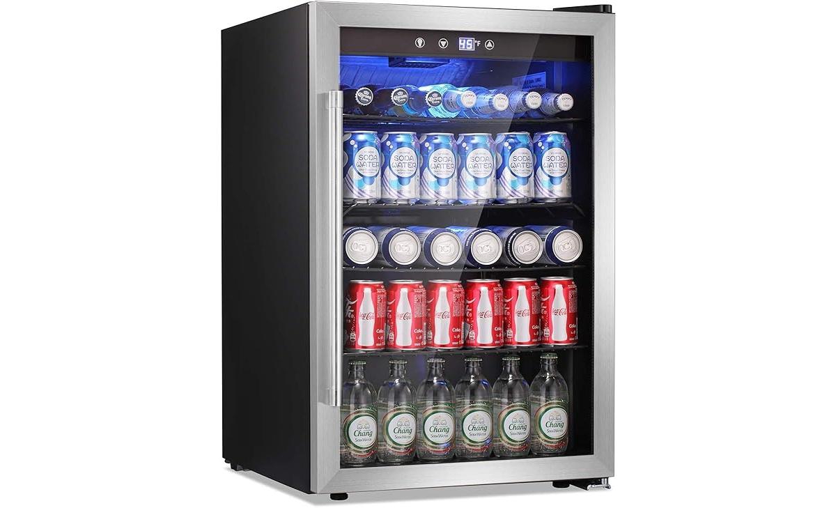 Click here for Zafro Mini Beverage Fridge with Glass Door - 145 C... prices