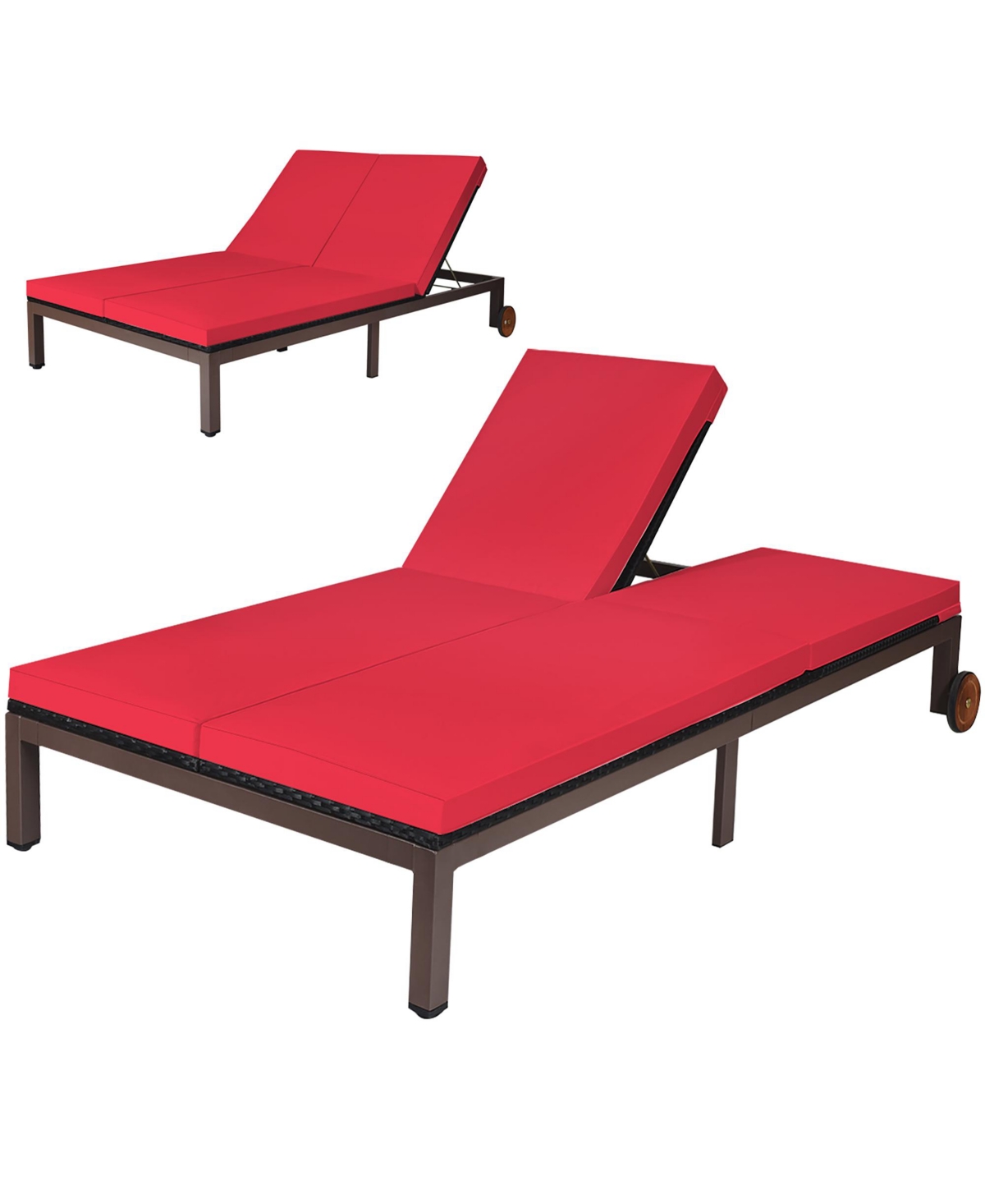 Click here for 2-Person Patio Rattan Lounge Chair Chaise Recliner... prices