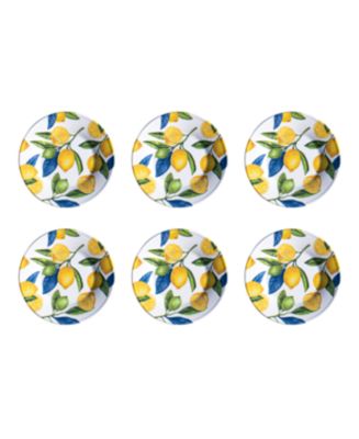 Abode Homewares Lemon Orchard 6-Pc. Salad Plates, Service For 6 - Macy's