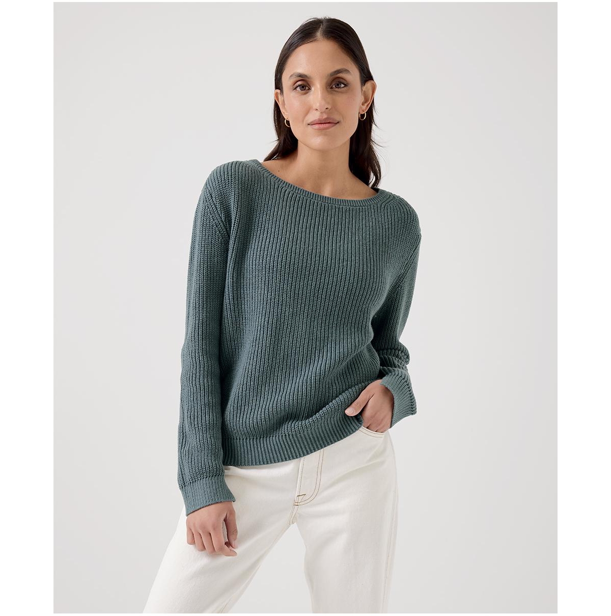 Click here for Pact Womens Organic Cotton Luxe Knit Boatneck Swea... prices