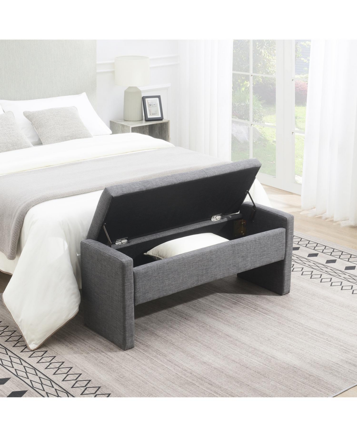 Click here for Streamdale Modern Bed End Bench with Storage and U... prices