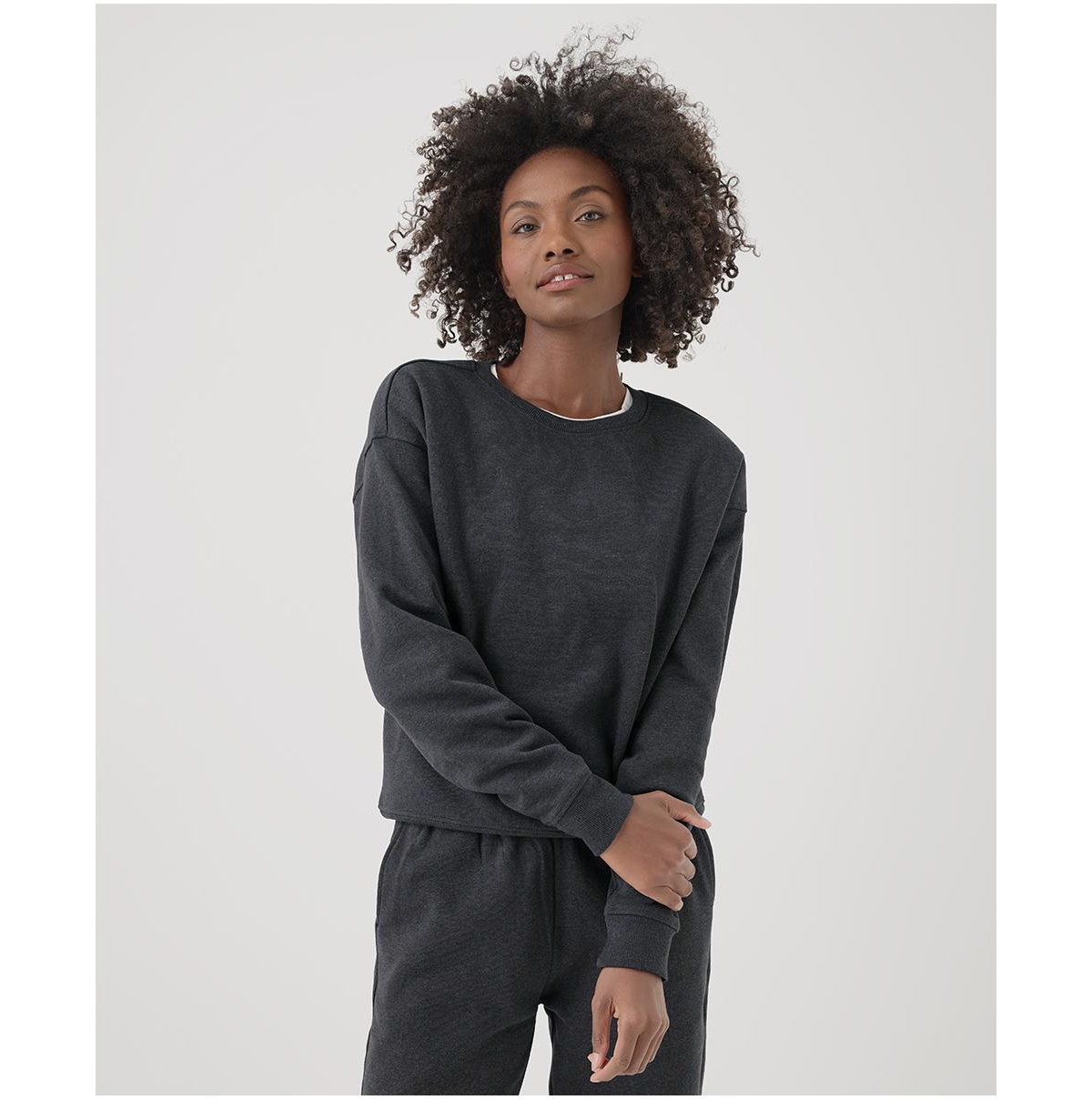 Click here for Pact Womens Organic Cotton Cloud Brushed Fleece Cr... prices