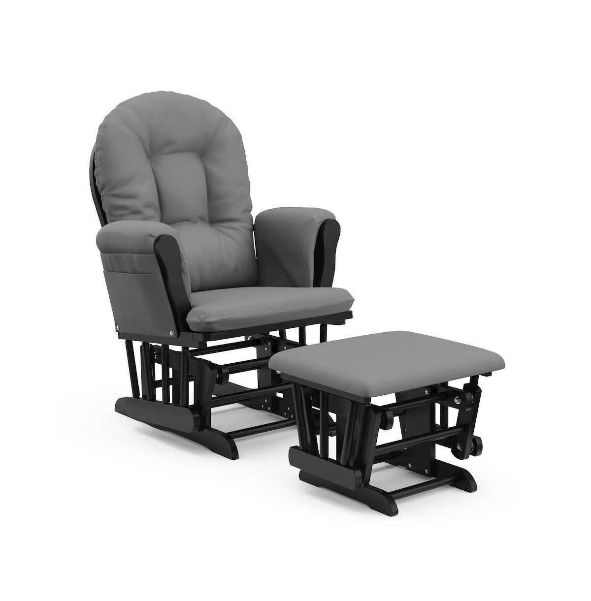 Click here for Storkcraft Hoop Glider and Ottoman - Black with Gr... prices