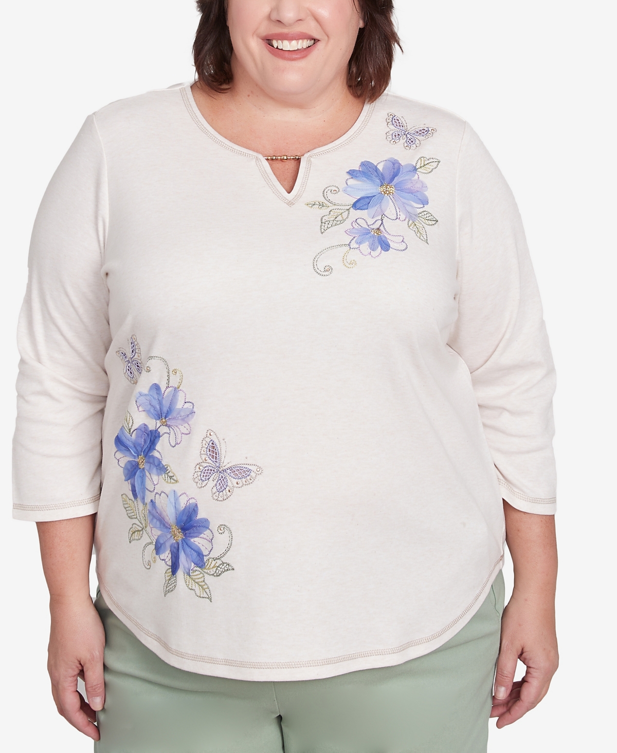 Click here for Alfred Dunner Plus Size Santa Fe Asymmetric Butter... prices