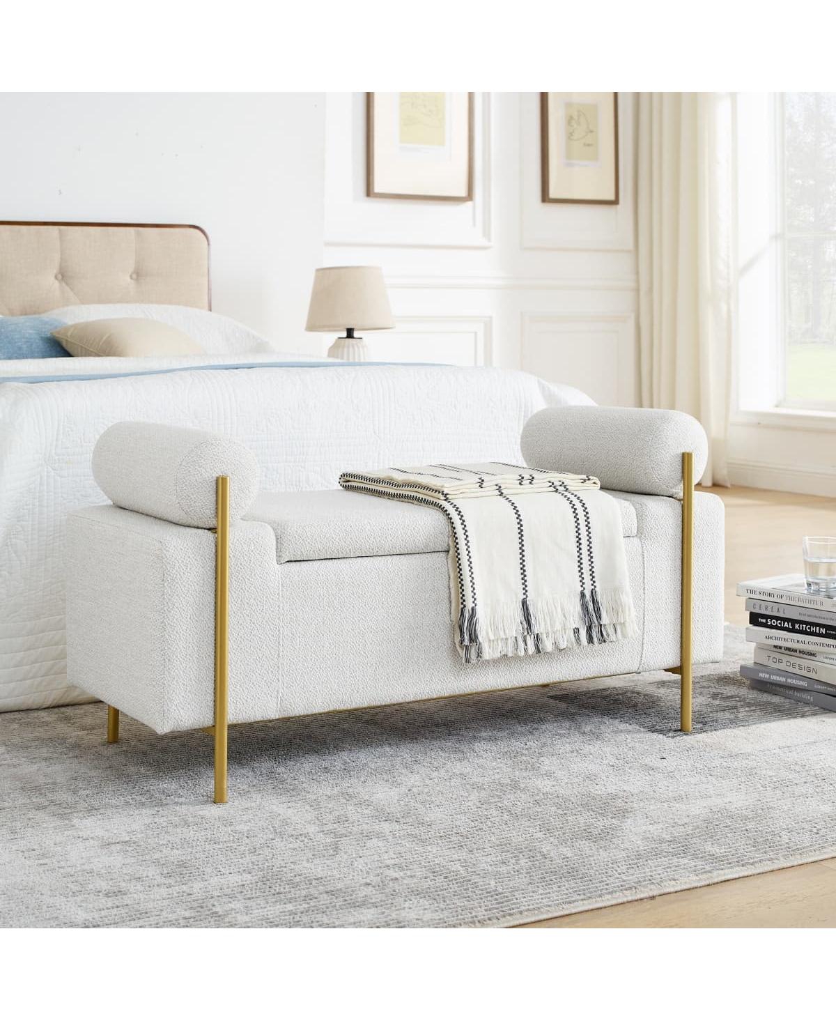 Click here for Upholstered Storage Bench with Cylindrical Armrest... prices