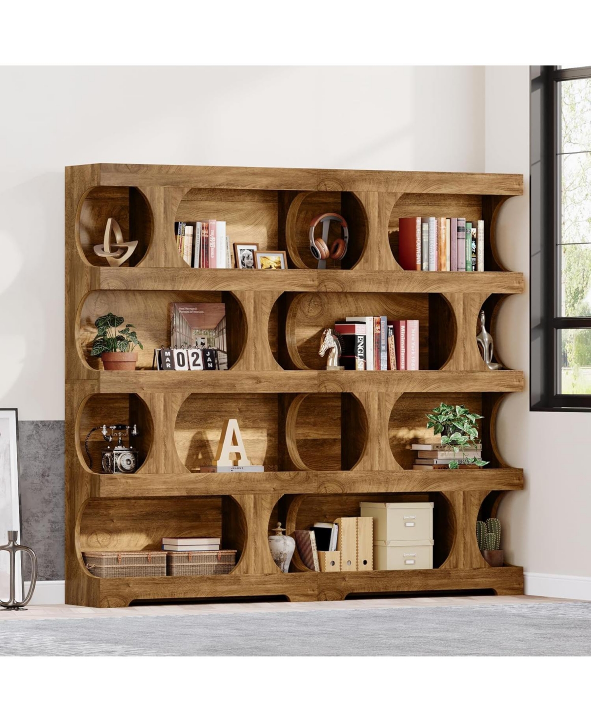 Click here for Tribesigns 71 Tall Bookcase Set of 2  4-Tier S-Sha... prices