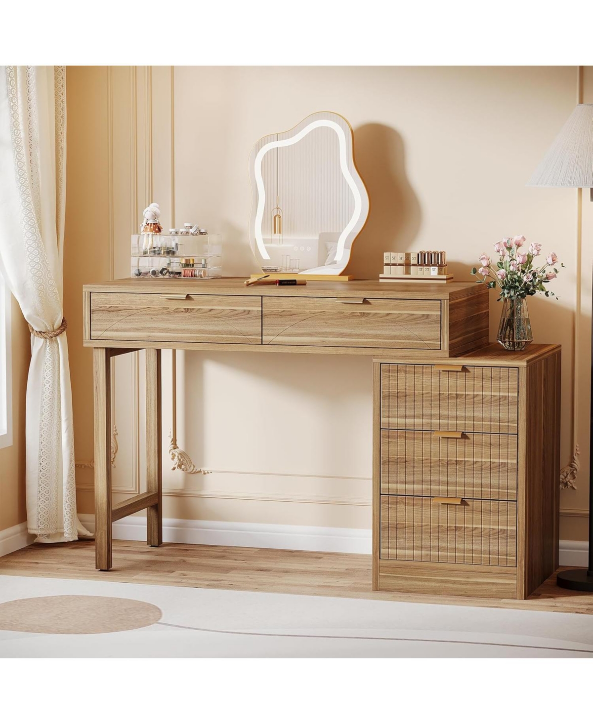 Click here for Tribesigns Modern Vanity Desk with Storage Makeup... prices