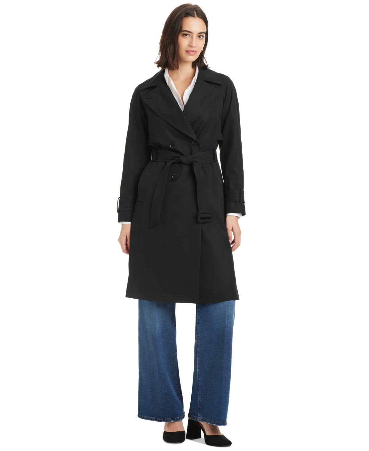 Click here for Kate Spade New York Womens Belted Trench Coat - Bl... prices