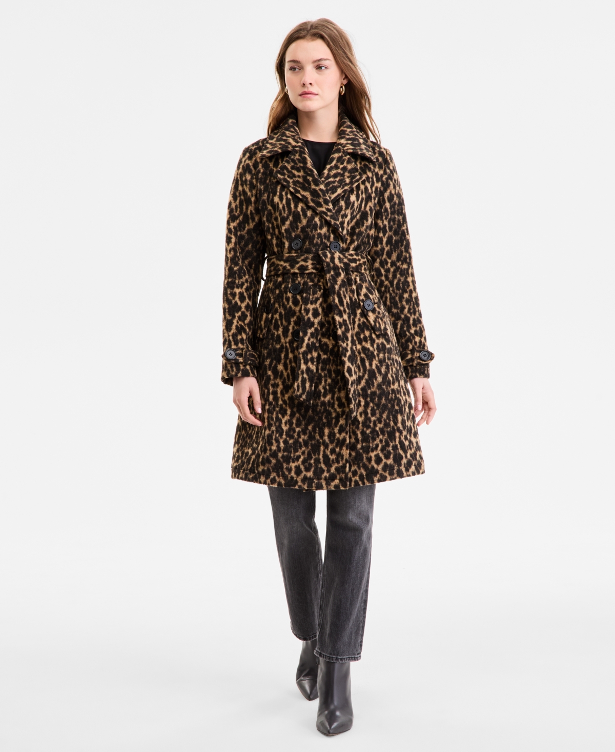 Click here for Steve Madden Womens Double-Breasted Belted Trench... prices