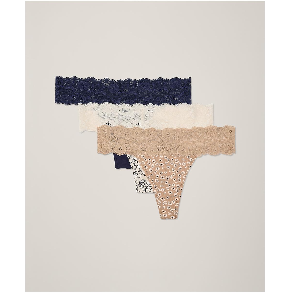 Click here for Pact Womens Organic Cotton Lace Waist Thong 3-Pack... prices