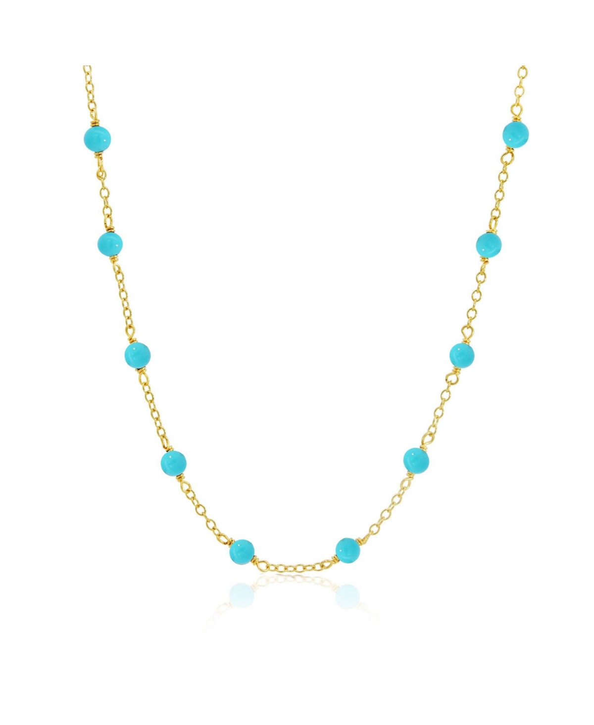 Click here for The Lovery Turquoise Bead Chain Necklace 14K Gold... prices