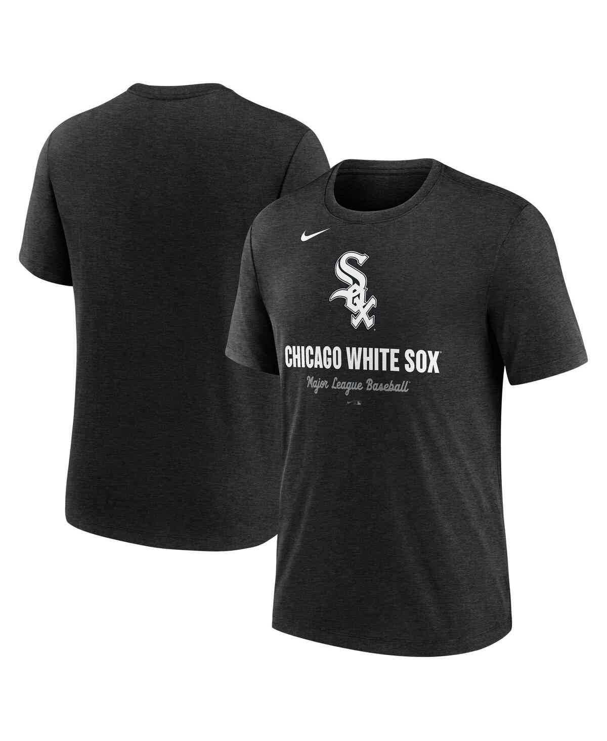 Click here for Nike Mens Heather Black Chicago White Sox Logo Tri... prices