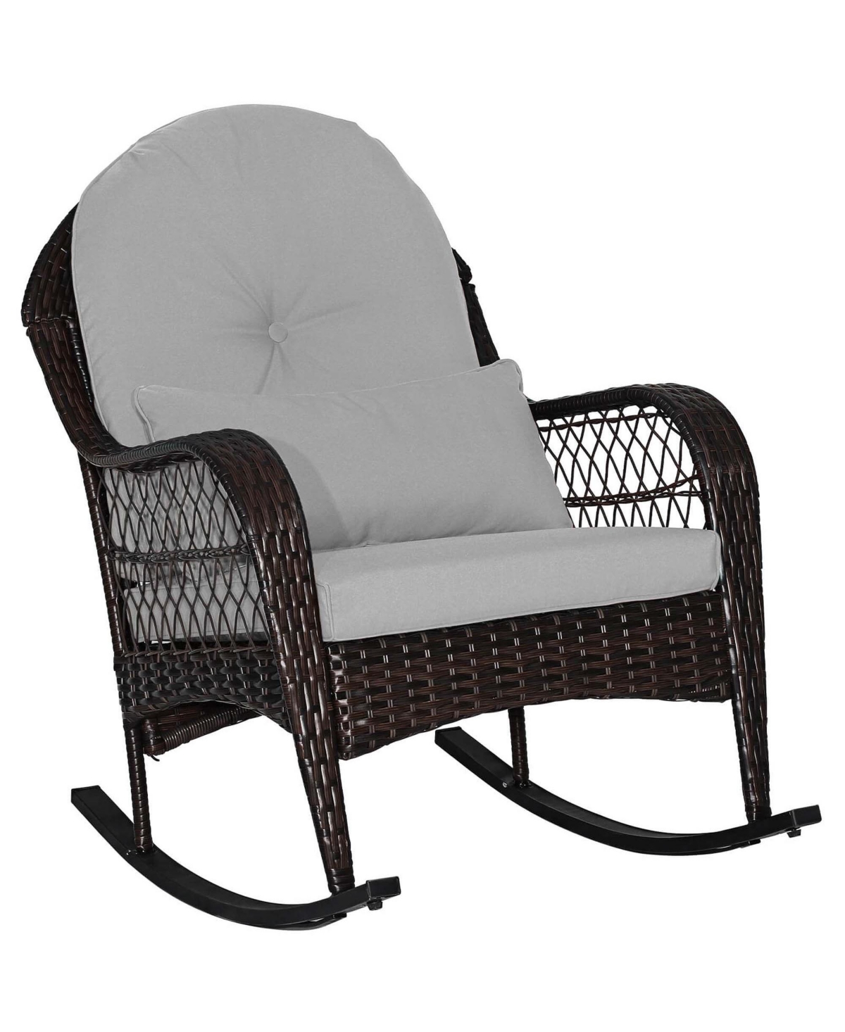 Click here for Patio Wicker Rocking Chair with Seat Back Cushions... prices