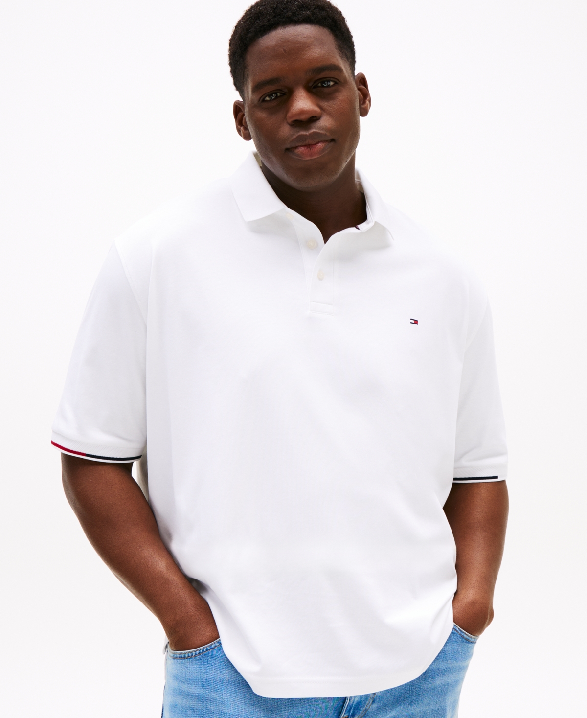 Click here for Tommy Hilfiger Mens Big & Tall Flag-Cuff Polo Shir... prices