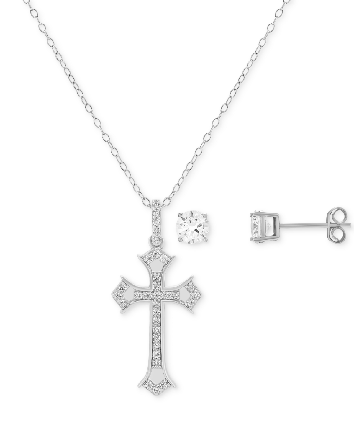 Click here for Giani Bernini Cubic Zirconia Double Cross Pendant... prices