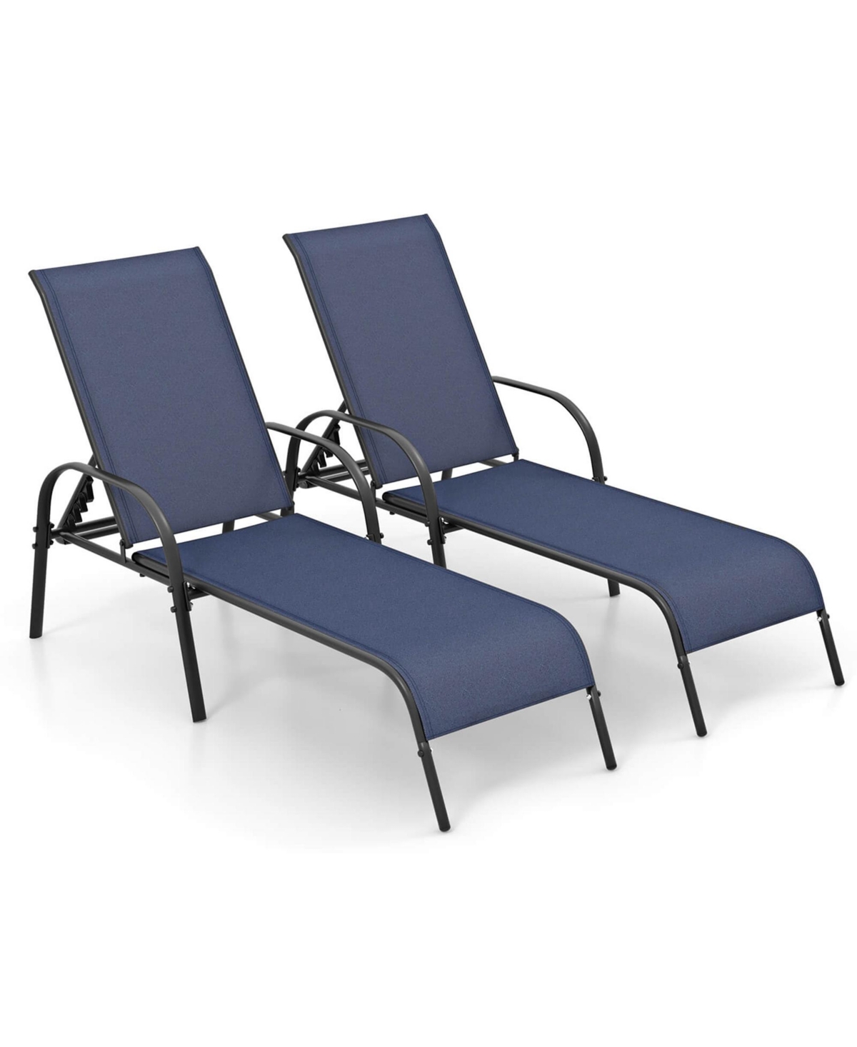 Click here for 2 Pcs Patio Lounge Chair Chaise Adjustable Reclini... prices
