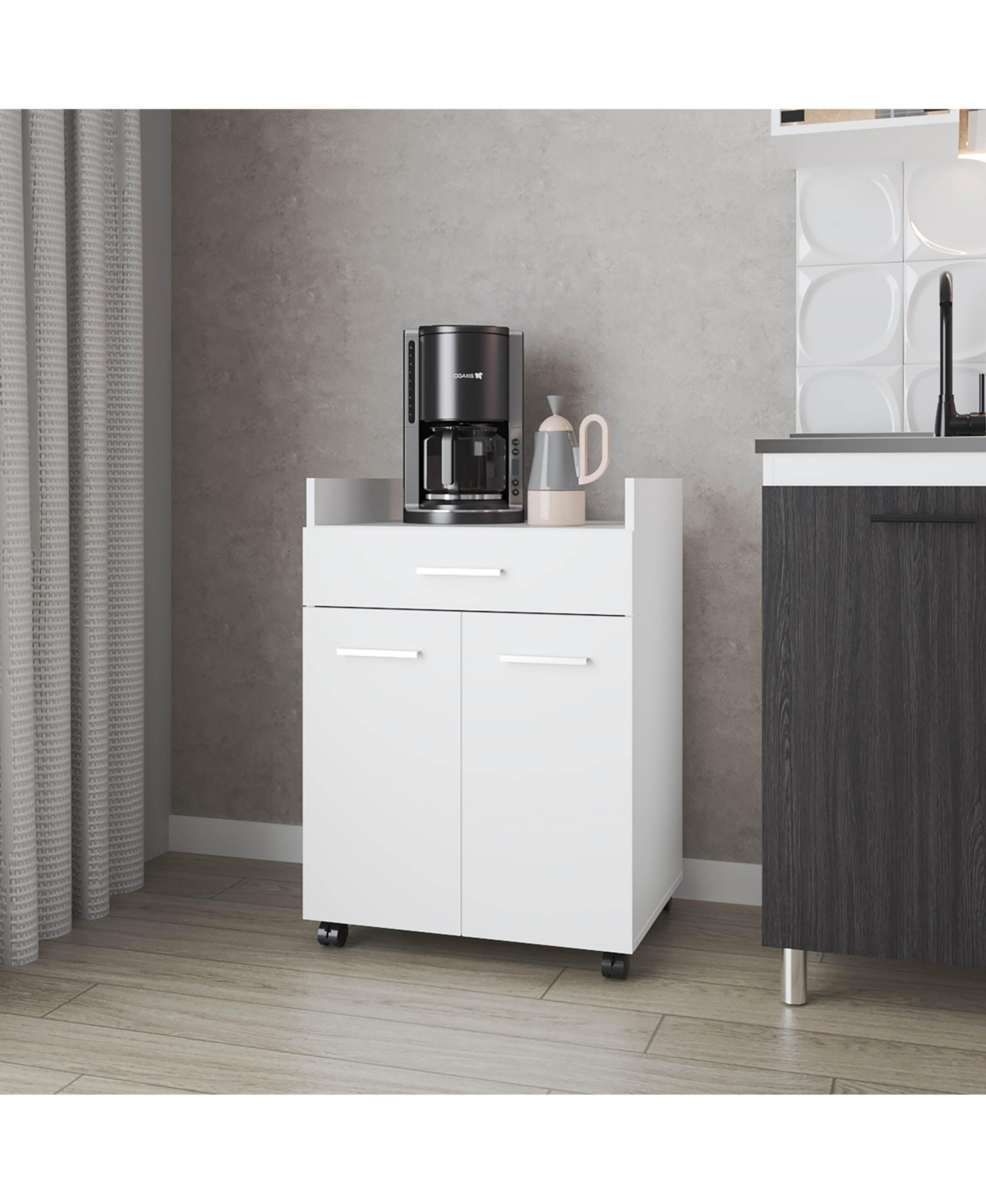 Click here for Burnside Kitchen Cart with 2 Doors and 1 Drawer  W... prices