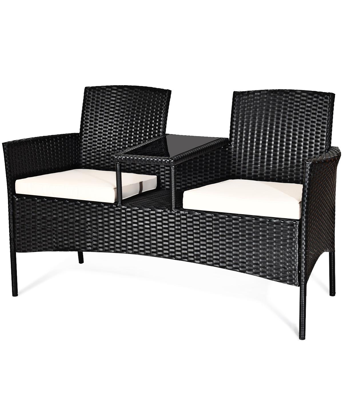 Click here for Patio Rattan Conversation Set Seat Sofa Cushioned... prices