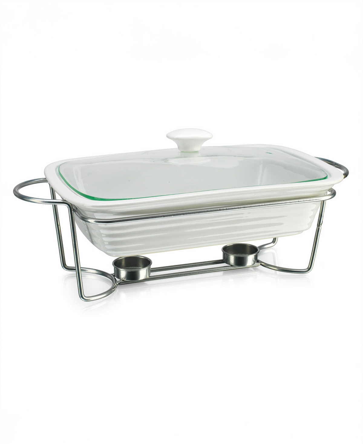 Click here for Godinger White Rectangle Porcelain Baker With Stan... prices