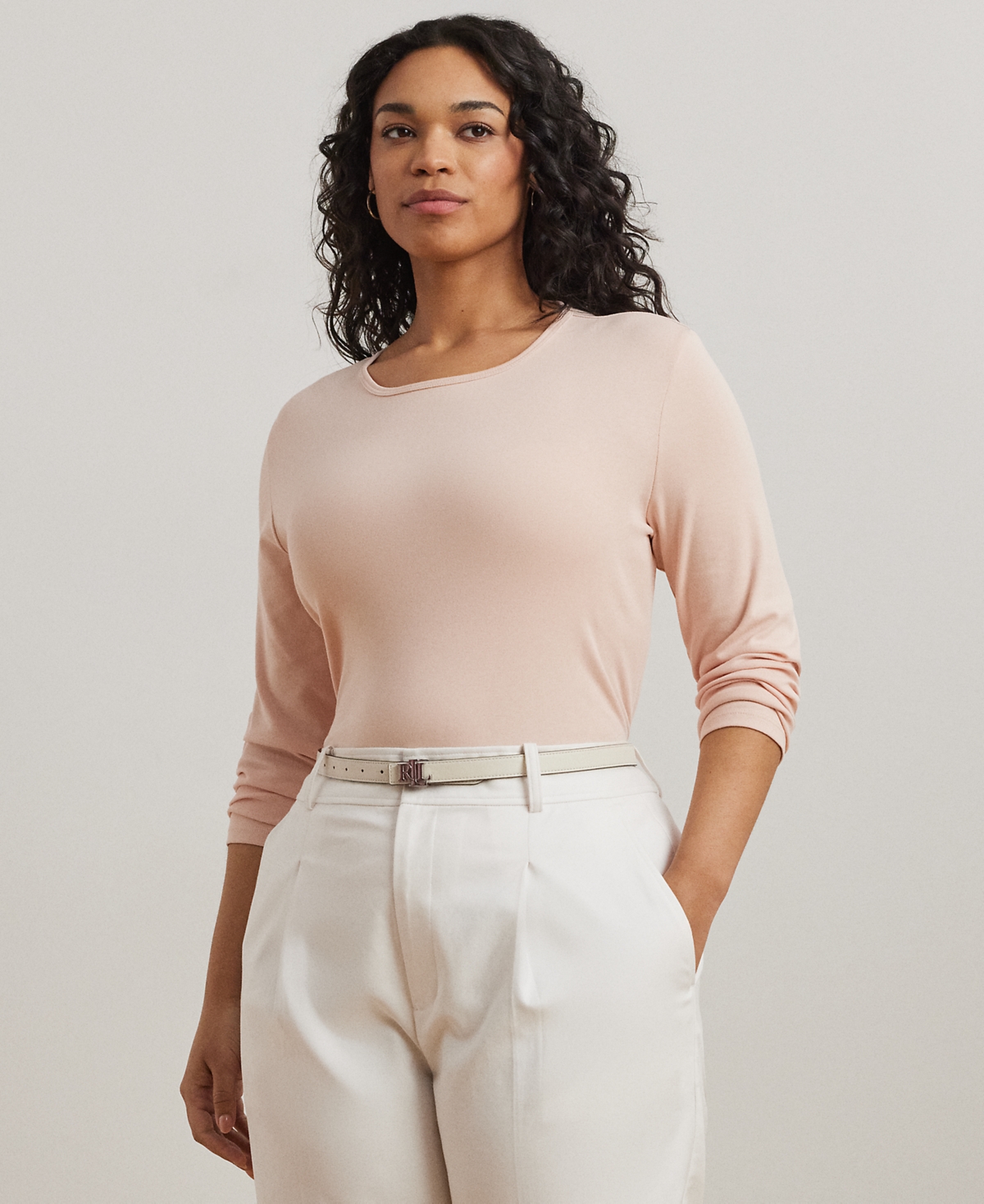 Click here for Lauren Ralph Lauren Plus Size Stretch Long-Sleeve... prices