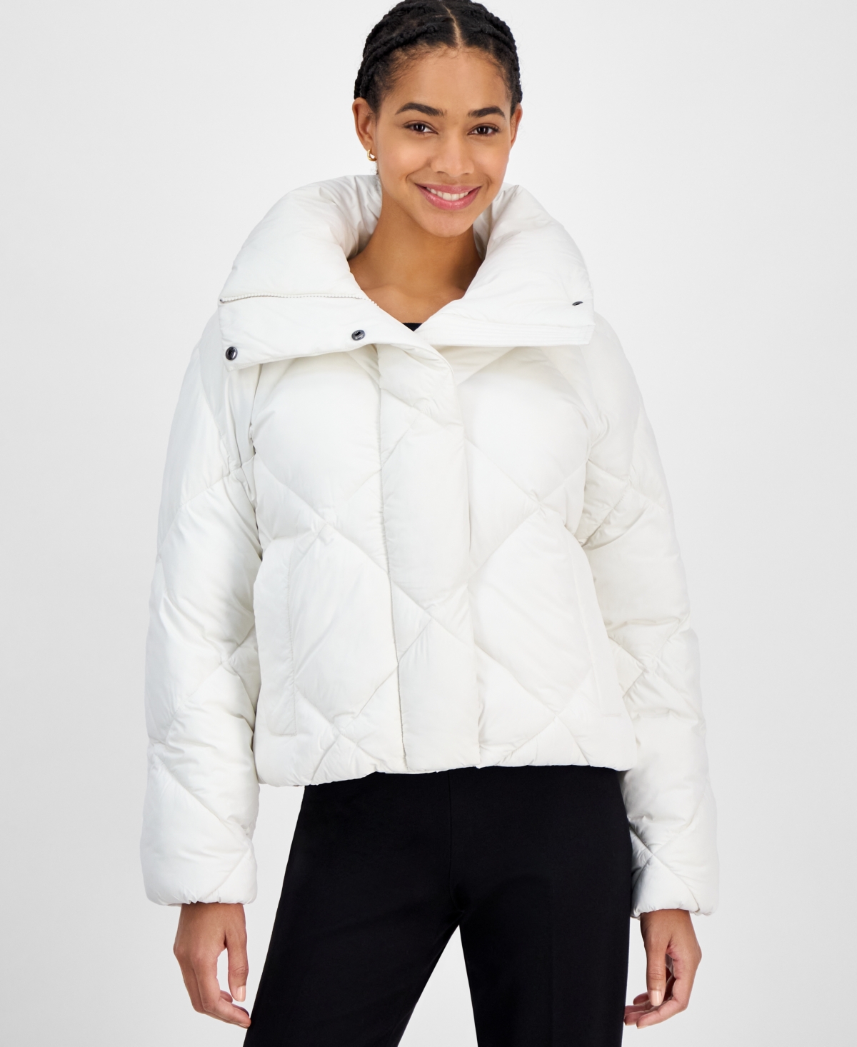 Click here for Bcbgmaxazria Womens Short Diamond Puffer Coat - Cr... prices