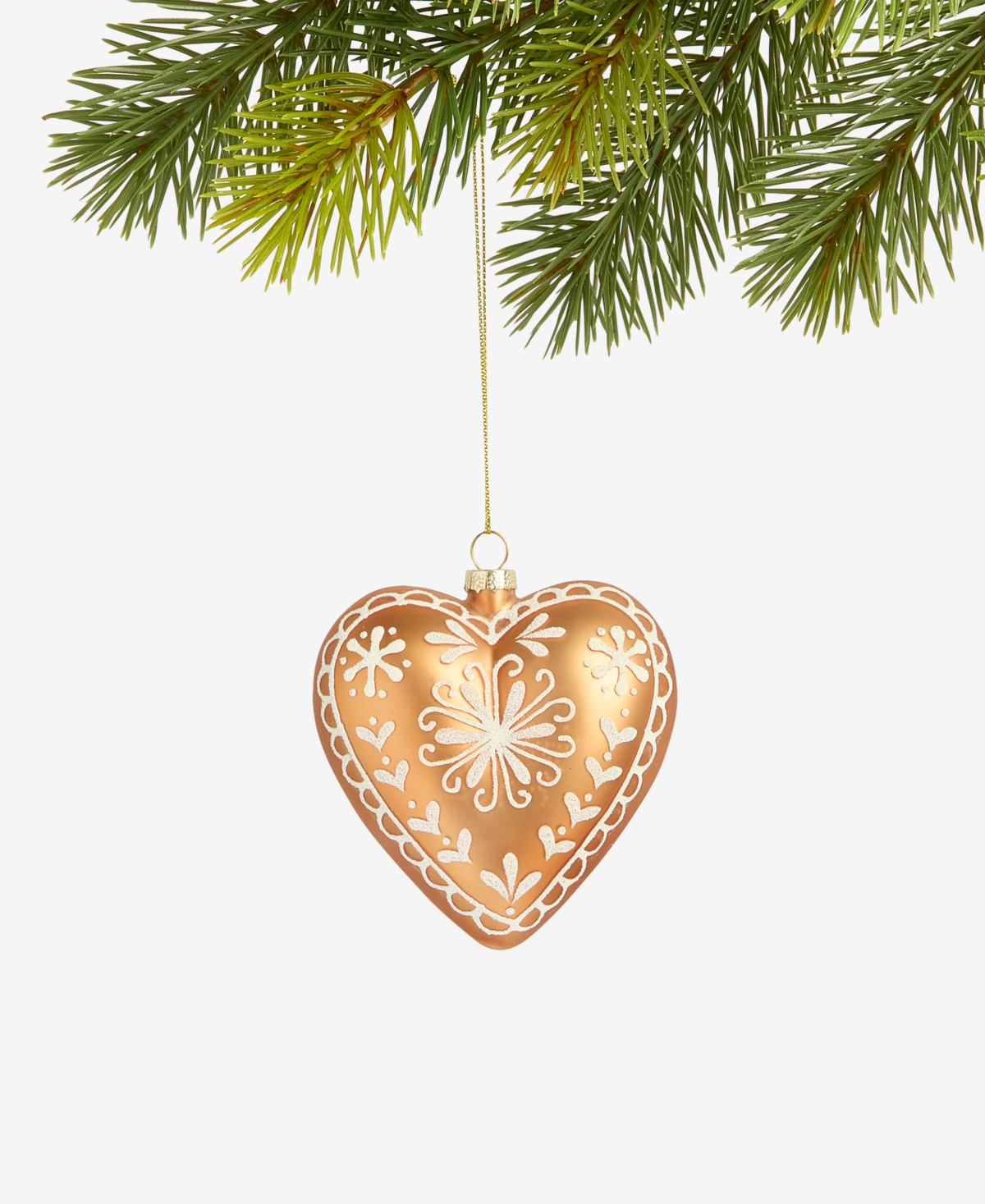 Click here for Holiday Lane Gingerbread Village Glass Heart Ornam... prices