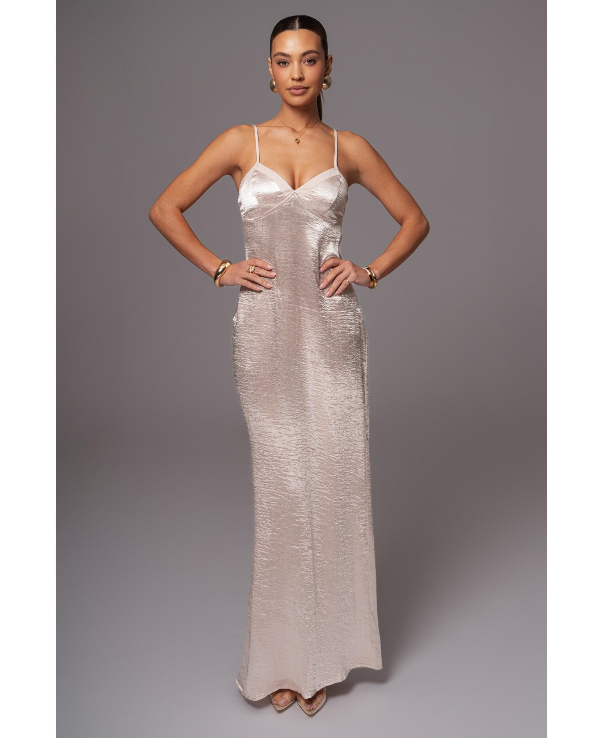 Click here for Jluxlabel Womens Surreal Satin Maxi Dress - Champa... prices