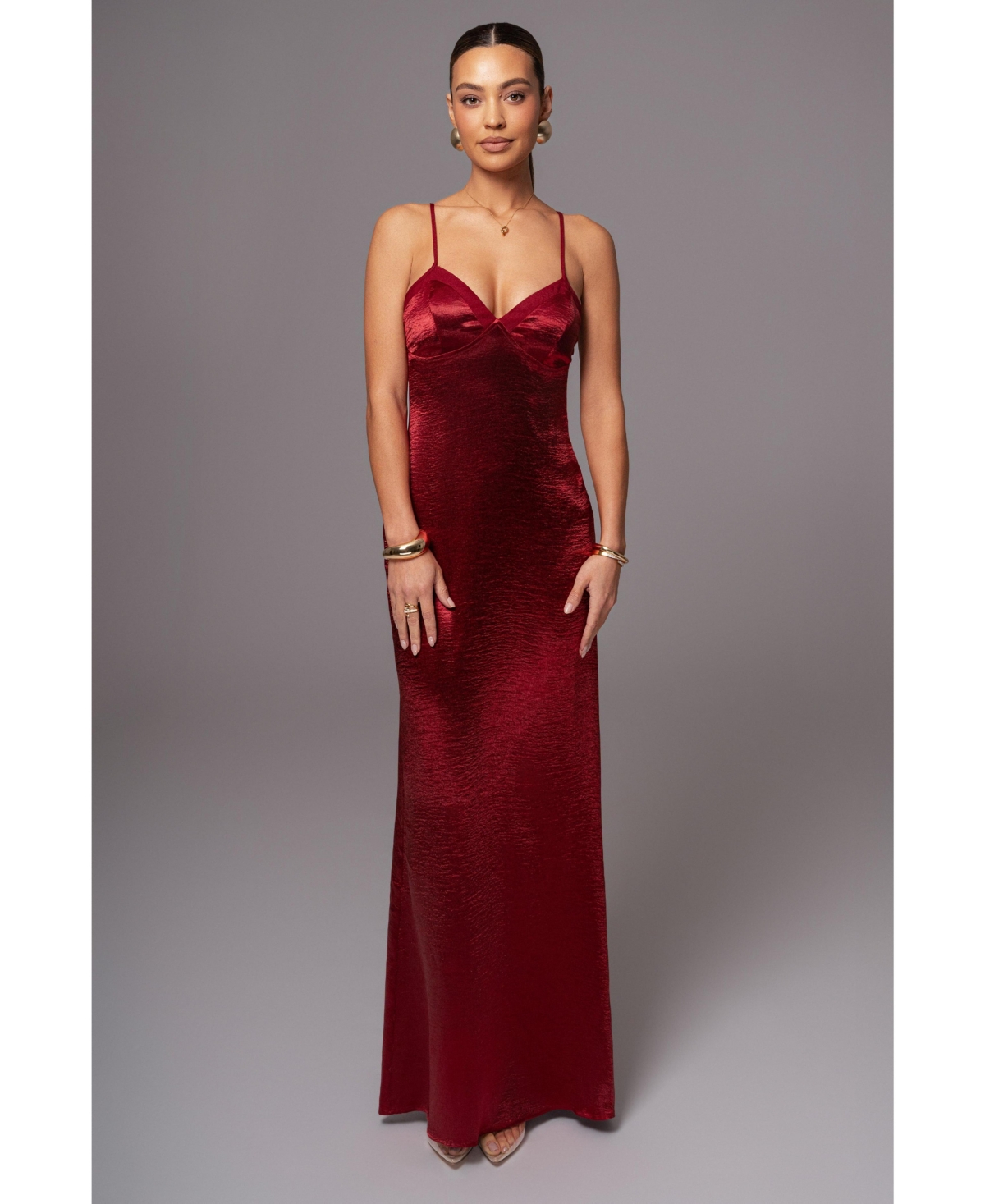 Click here for Jluxlabel Womens Surreal Satin Maxi Dress - Red prices