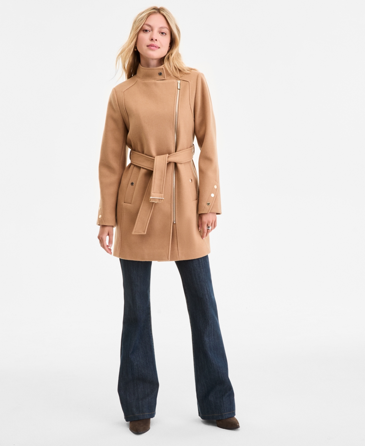 Click here for Michael Michael Kors Womens Asymmetric Belted Coat... prices