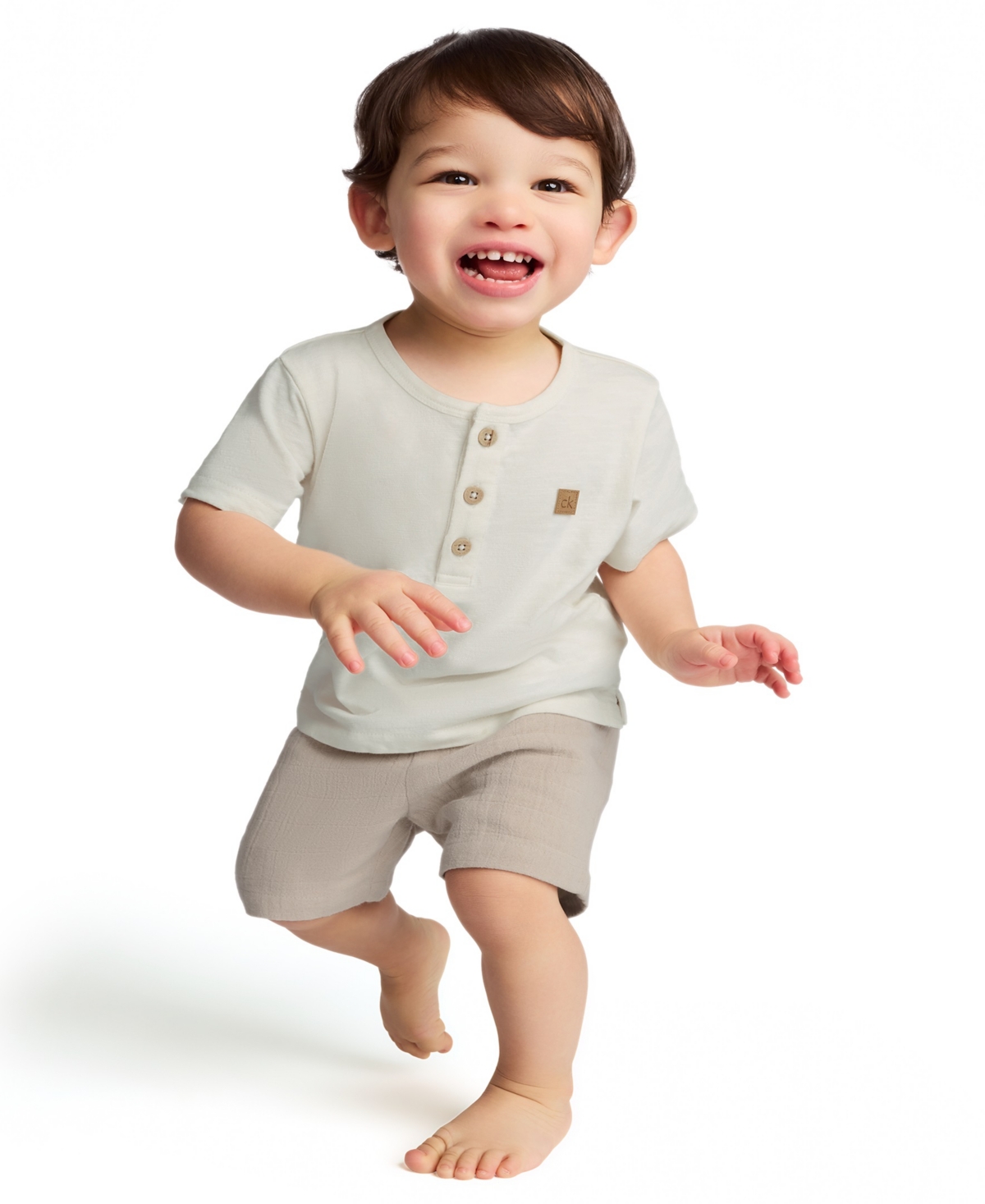 Click here for Calvin Klein Baby Boys 2-Piece Slub Jersey Henley... prices