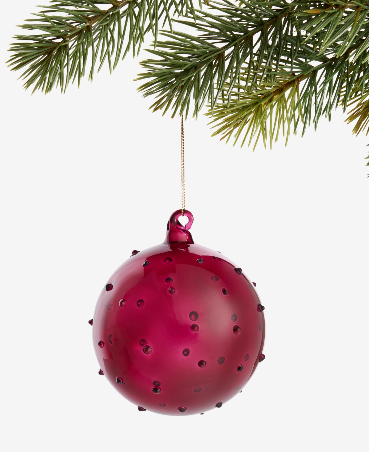 Click here for Holiday Lane Berry Tones Glass Clear Red Ball Orna... prices