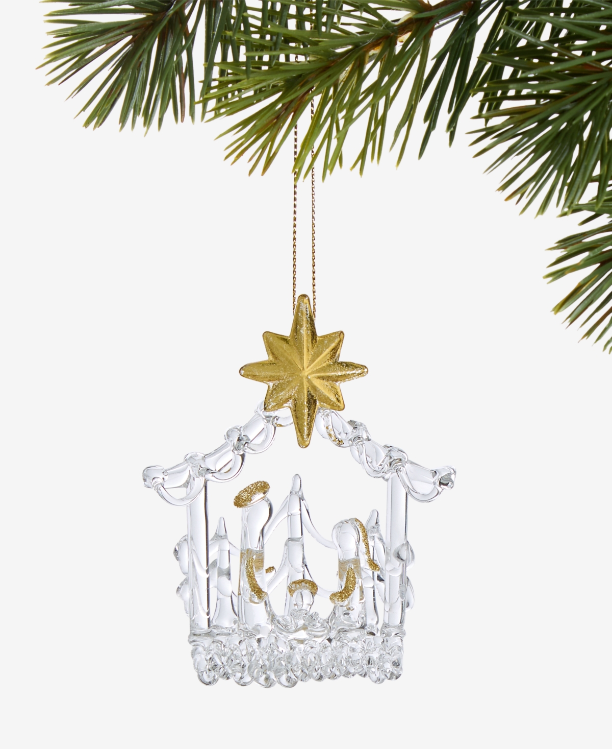 Click here for Holiday Lane Blessed Glass Holy Family Ornament  M... prices