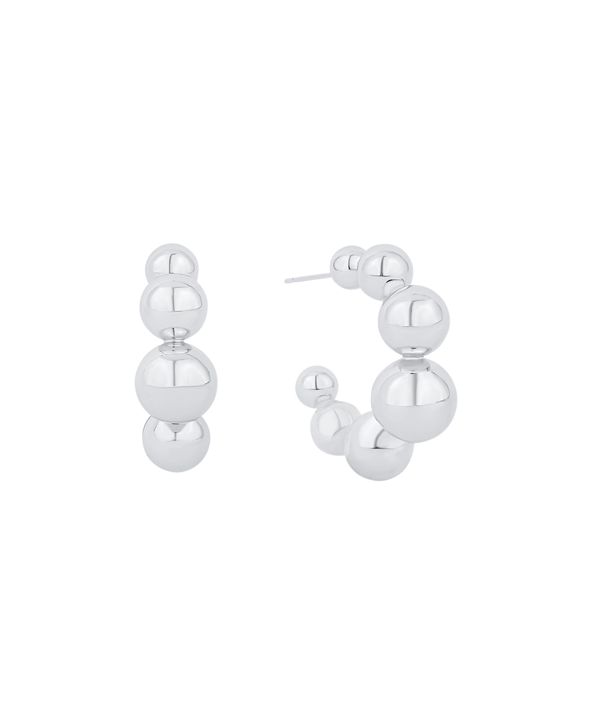 Click here for And Now This Graduated Ball C Hoop Earrings - Silv... prices