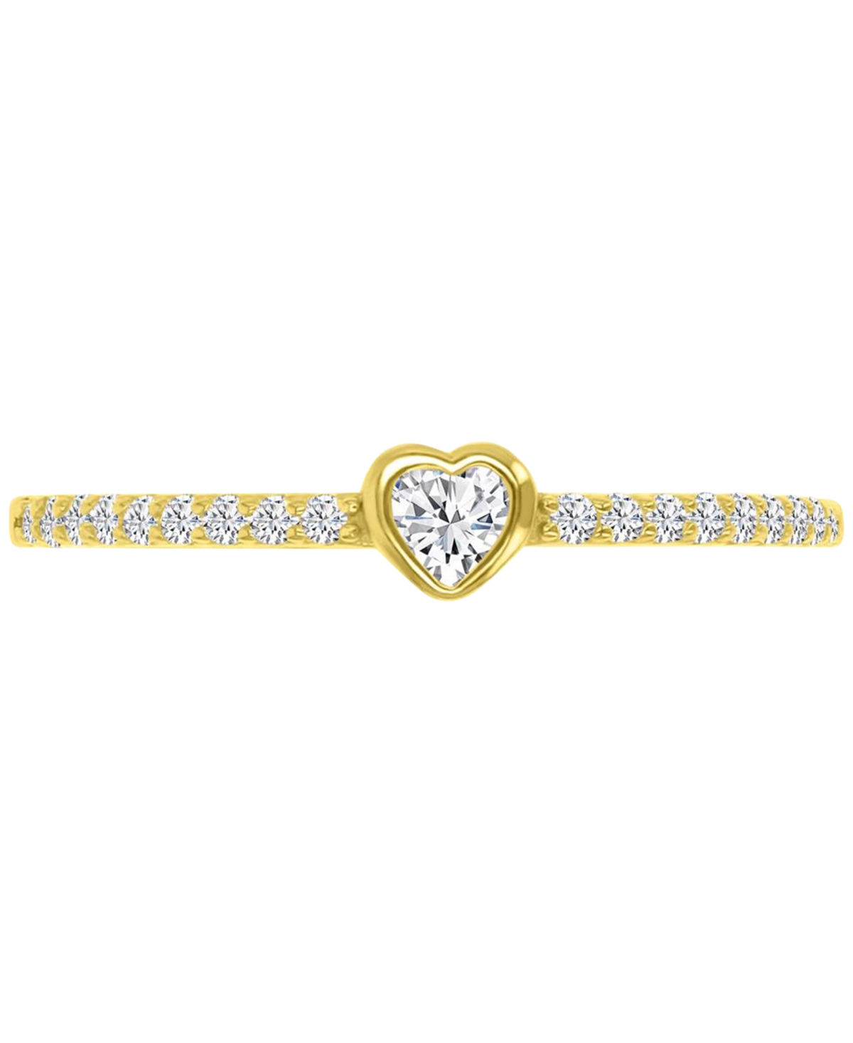 Click here for Cubic Zirconia Heart Promise Stack Ring in 14k Gol... prices