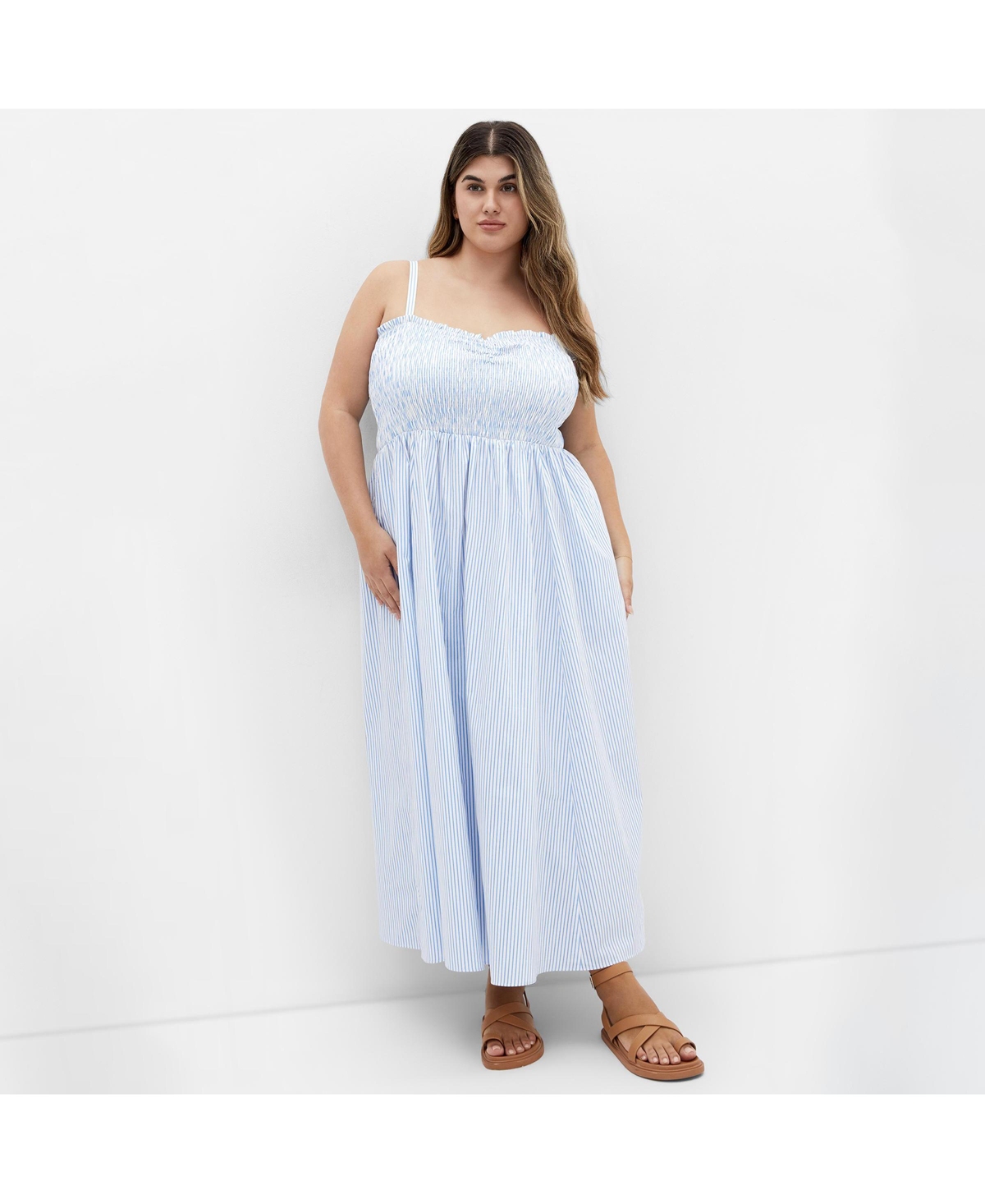 Click here for City Chic Plus Size Vacation Maxi Dress - Blue str... prices