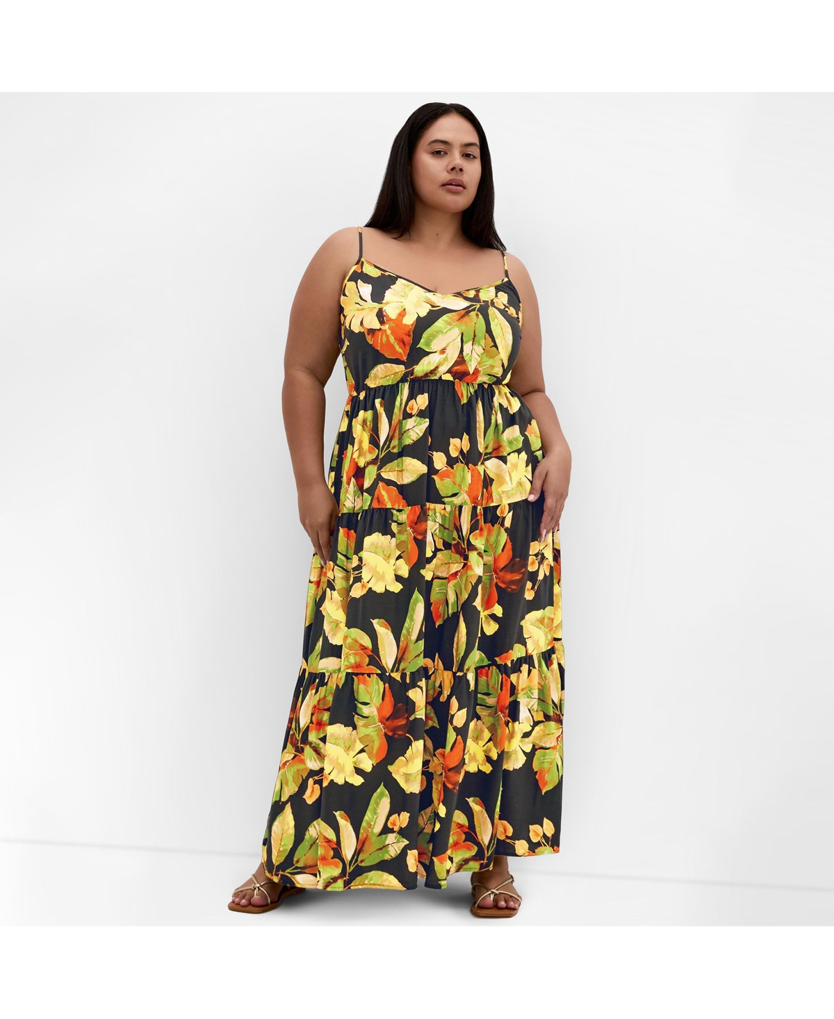 Click here for City Chic Plus Size Oasis Tropical Maxi Dress - Fo... prices