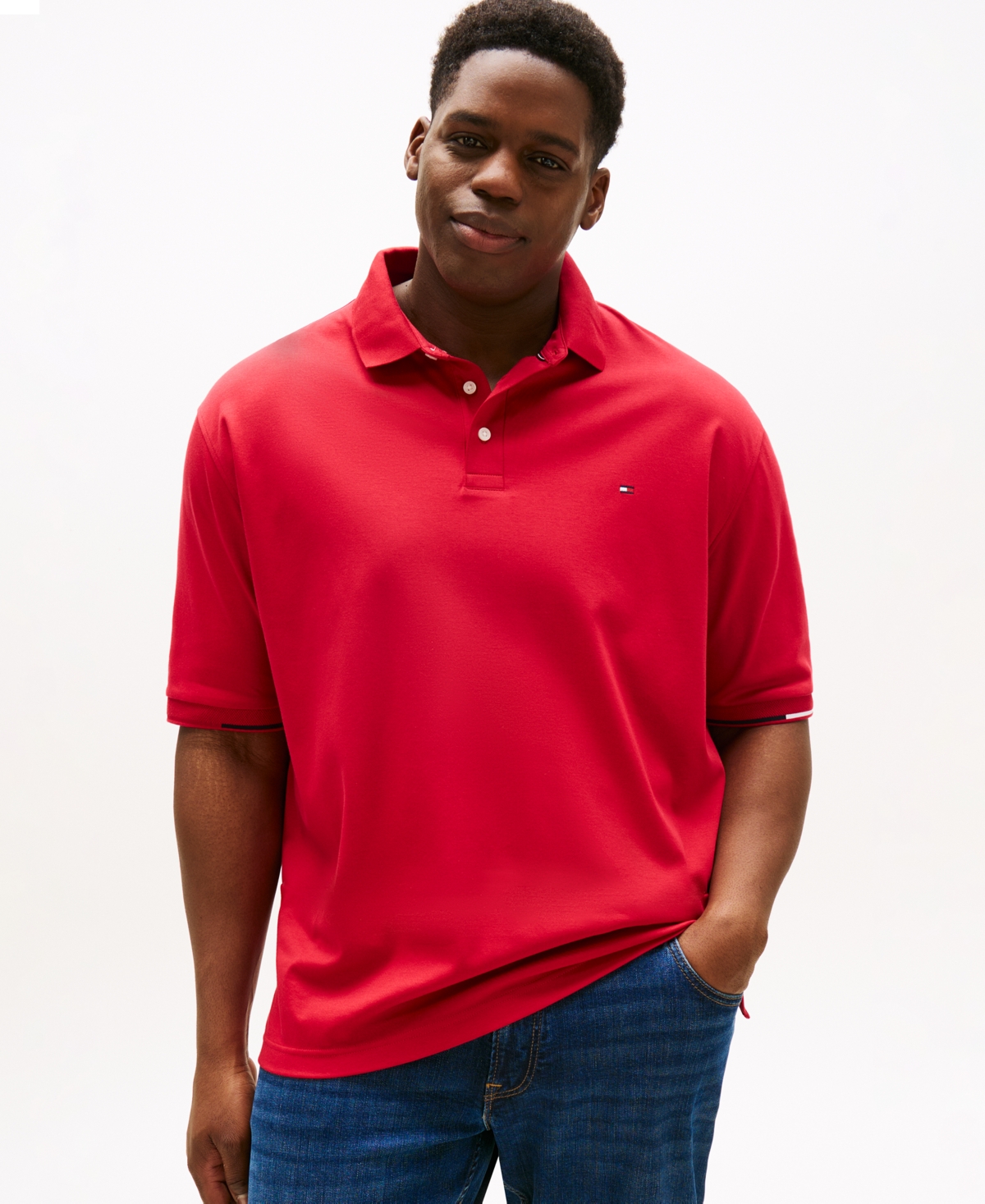 Click here for Tommy Hilfiger Mens Big & Tall Flag-Cuff Polo Shir... prices