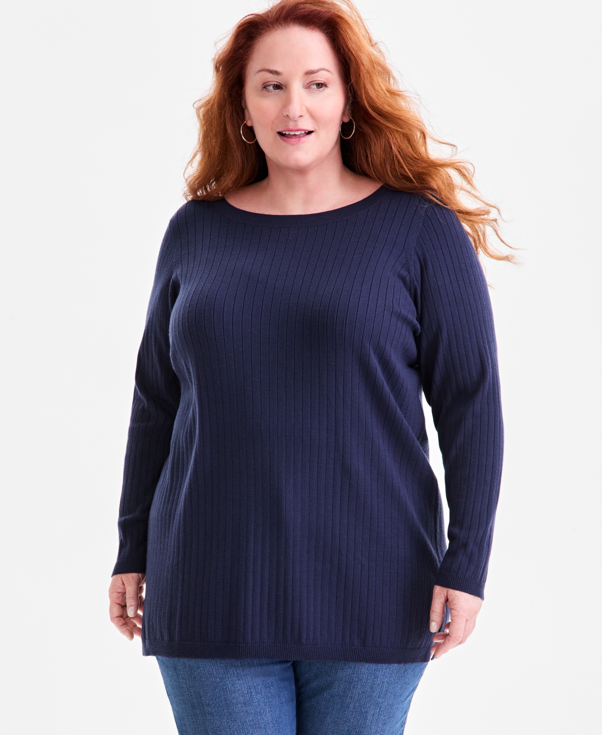 Click here for Style & Co Plus Size Solid Long-Sleeve Sweater  Ma... prices