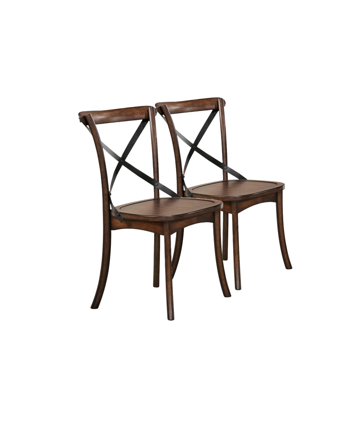 Click here for Set of Two Wood Cross Back Dining Chairs for Livin... prices