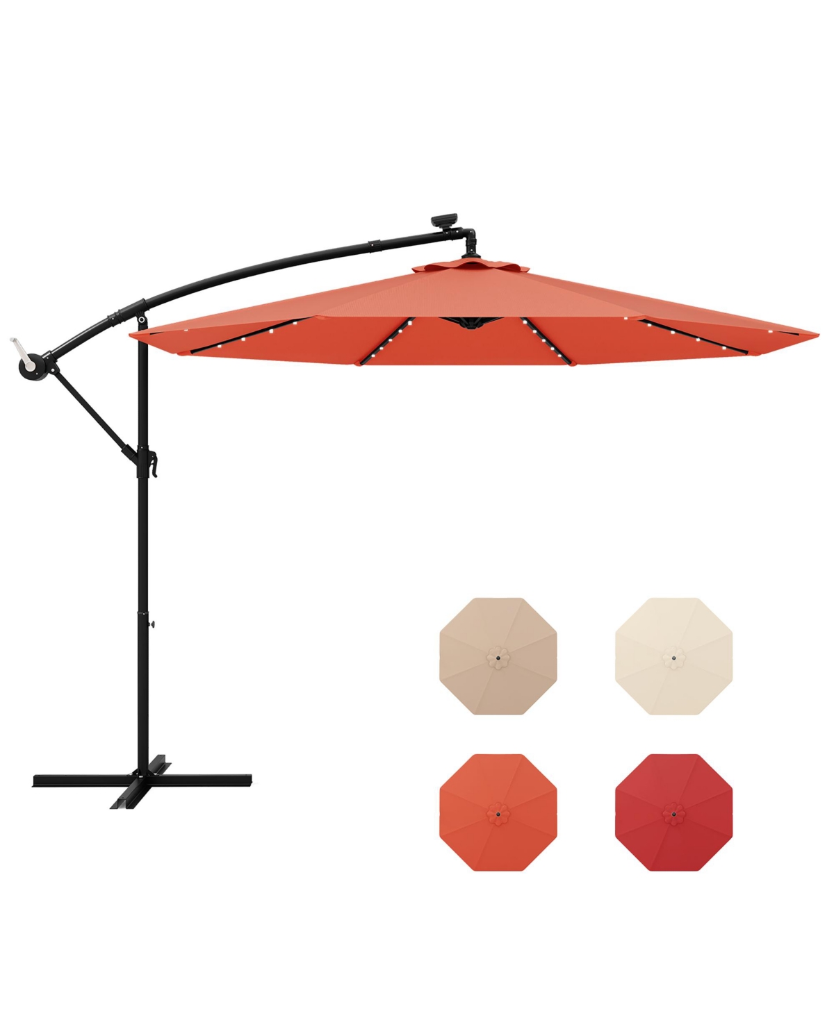Click here for Gymax 10 ft Patio Offset Umbrella w/ Solar Lights... prices