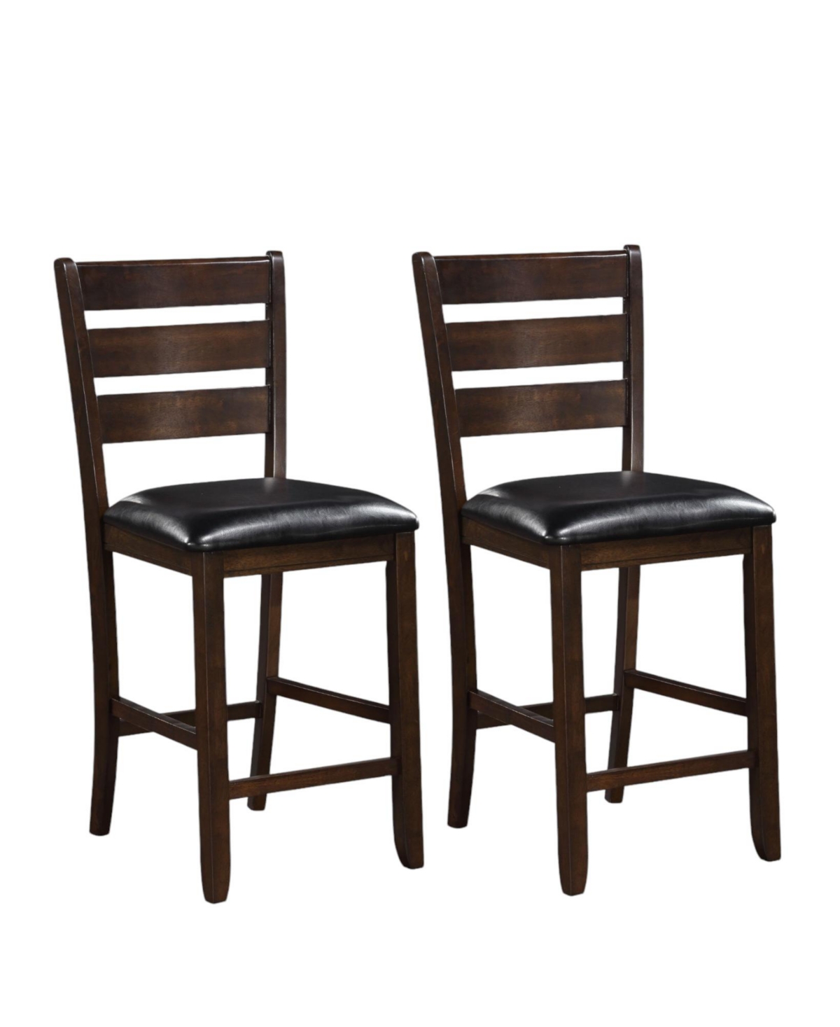 Click here for Set of Two Faux Leather And Solid Wood Counter Hei... prices