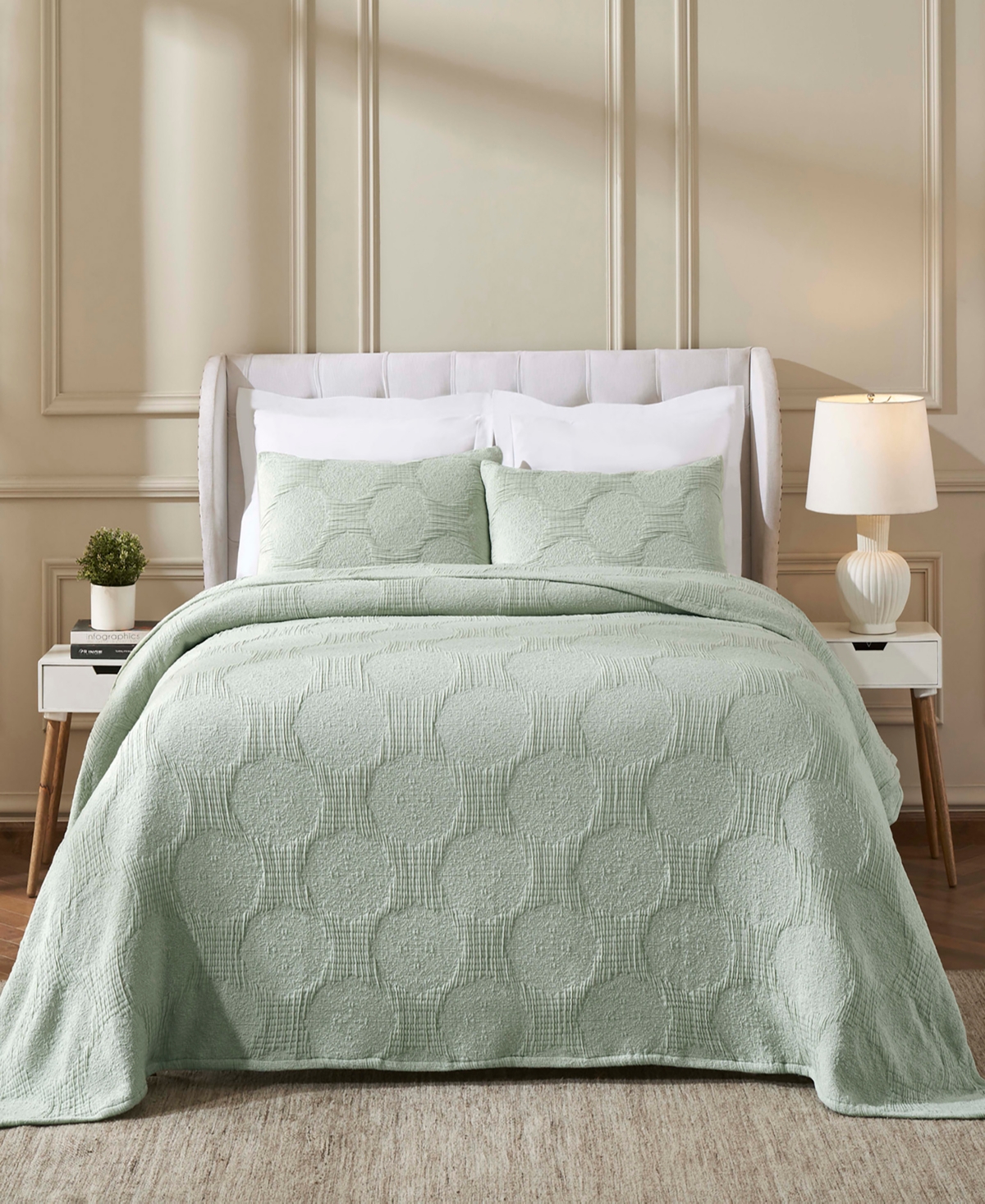 Click here for Superior Tanta Crinkle Woven 3-Pc. Coverlet Set  Q... prices