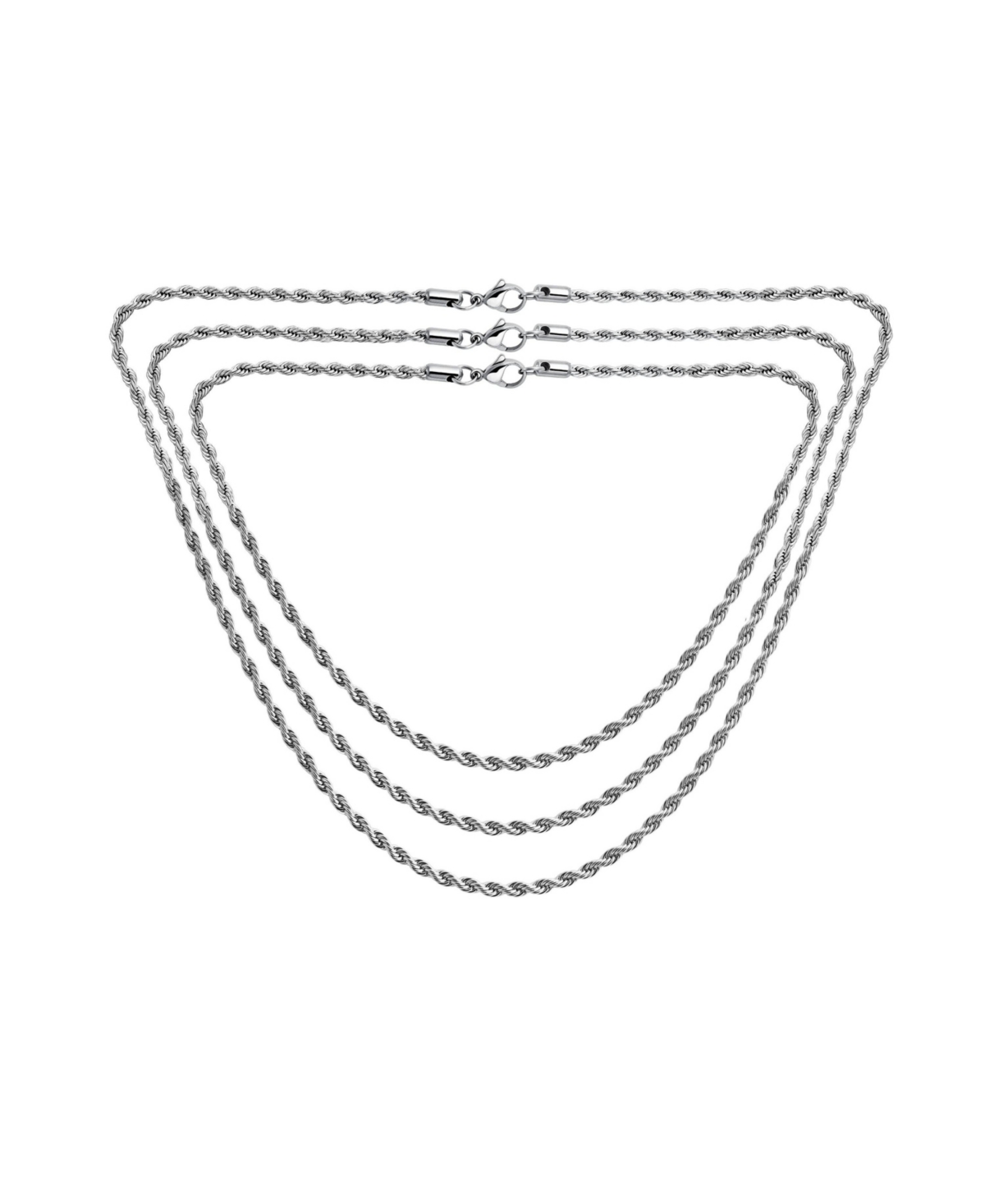 Click here for Bling Jewelry Set of 3 Classic Rope Chain Necklace... prices