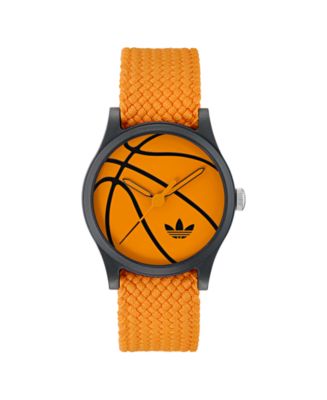 adidas Unisex Analog Orange Nylon Watch, 39mm - Macy's