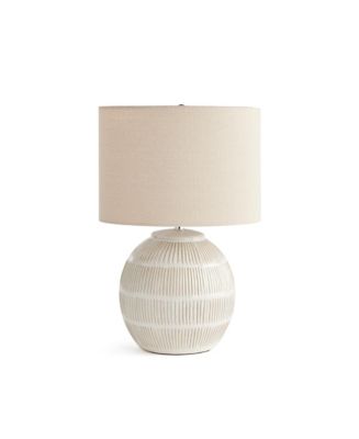 Antoni Hatch Mark Pattern Decorative Contemporary Table Lamp w/ Linen ...