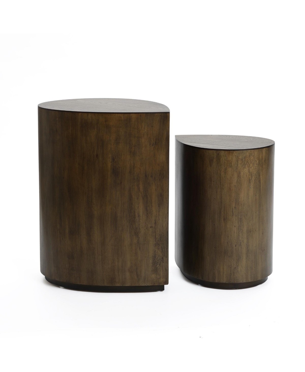 Click here for LuxenHome 2-Piece Teardrop Drum Wood Side Tables S... prices