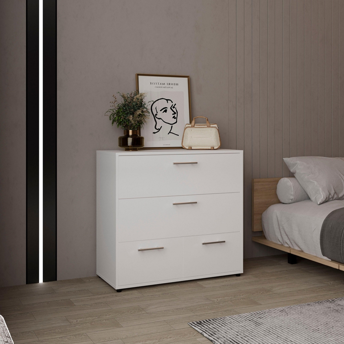 Click here for Goshen Dresser  4 Drawers  4 Legs  White - White prices