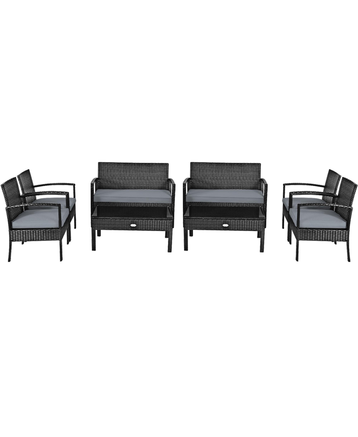 Click here for Gymax 8PCS Patio Wicker Rattan Conversation Set Ou... prices
